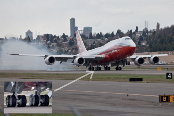Boeing 747-8 Intercontinental Test Plane Blows Tire on Landing in ...